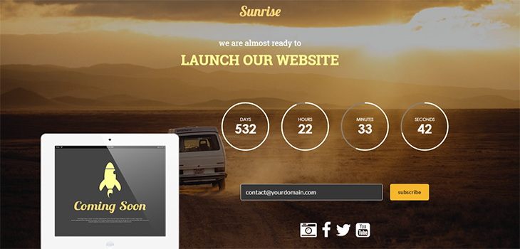 Sunrise – Bootstrap Responsive HTML5 Coming Soon Template | Bootstrap ...