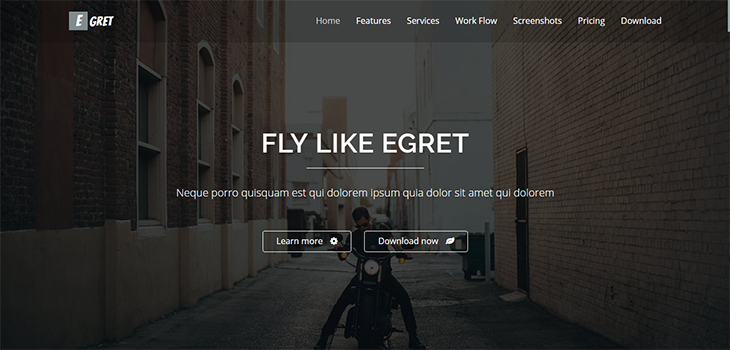 Egret – HTML5 Bootstrap landing page | Bootstrap Themes