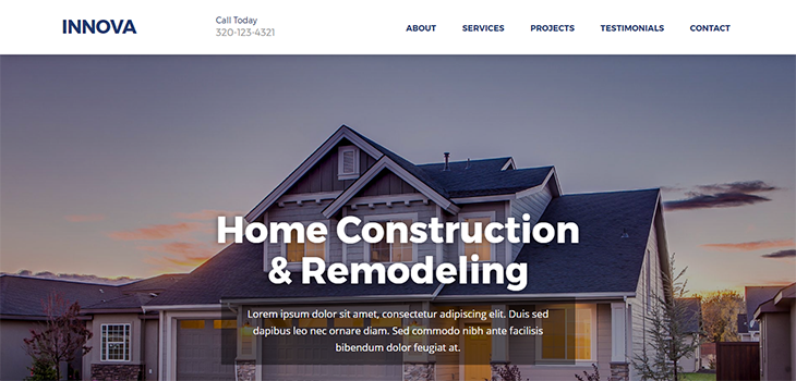 Innova Free Construction Website Template | Bootstrap Themes