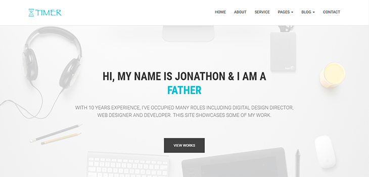 Timer – Free Responsive Multi Page Personal Bootstrap Template ...